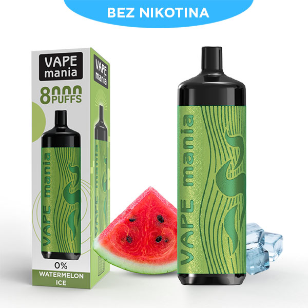 VAPE MANIA 8000 PUFFS Leather Watermelon Ice 0mg