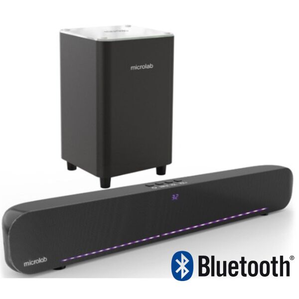 Microlab ROCKBAR500 Soundbar + Subwoofer LED 60W, Bluetooth, Aux, Optical