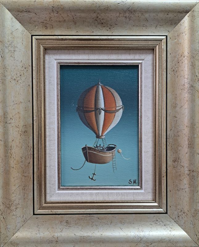 Crveni balon, Sandra Mitrović, ulje na platnu, sa 28×23 cm, bez 15×10 cm, sertifikat, 120 eura