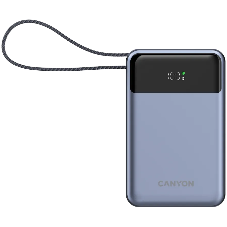 CANYON power bank OnPower 600 built-in cable 20000 mAh PD65W Dark Grey