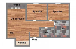 Odličan trosoban stan u Petrovaradinu -64m2