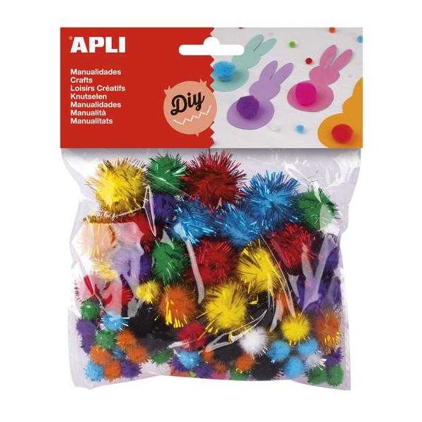 APLI Pom pom gliter - 78 kom/pak