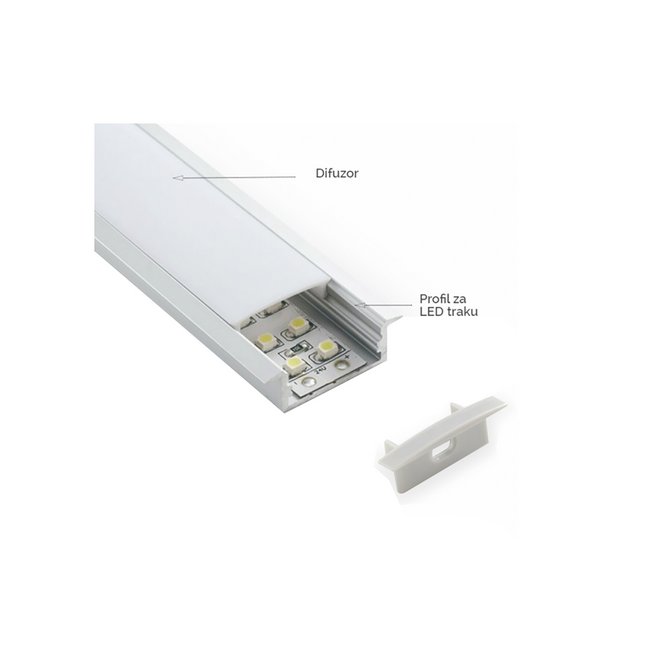 BB LINK Led profil LL-ALP013-R komplet sivi 2m