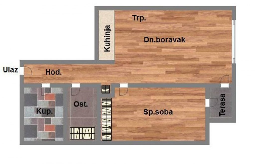 Dvosoban, Telep, 42m2