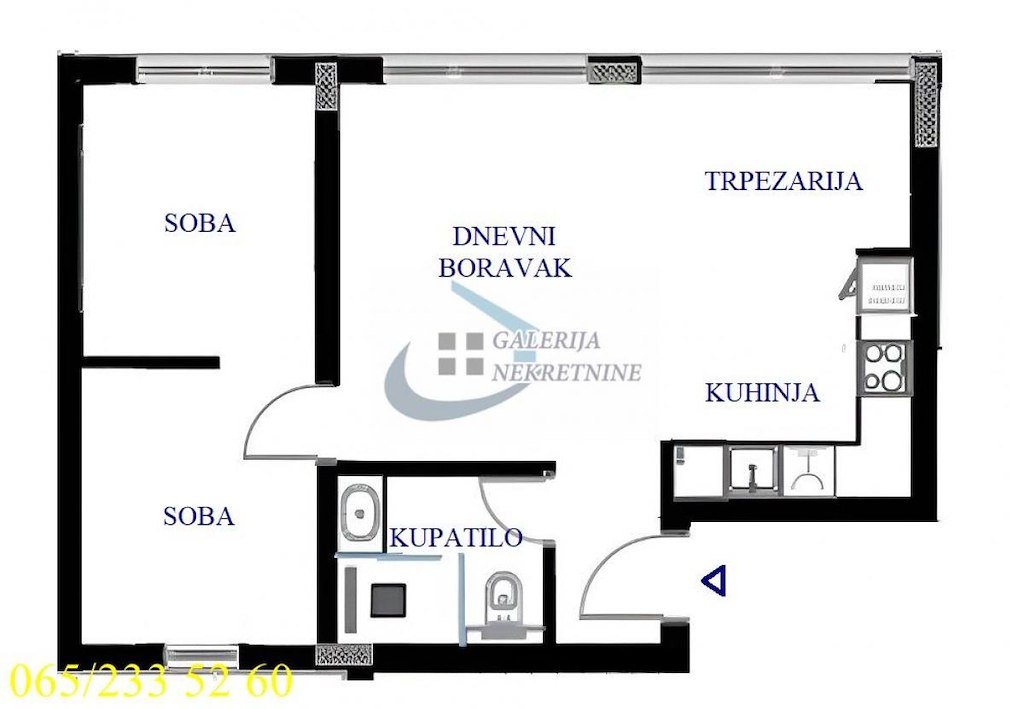 Zvezdara, Kluz - Koste Trifkovića 53. 51m2