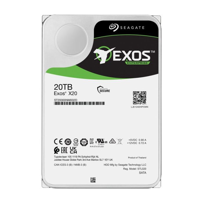 HDD 20TB Seagate Exos X20 ST20000NM002D 7200RPM 256MB Ent. SAS