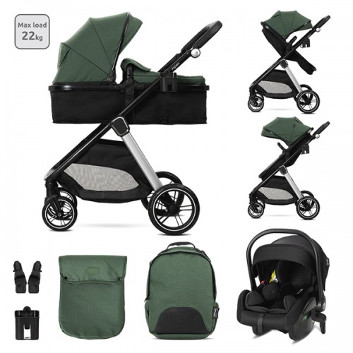 Lorelli Kolica za bebe Set 3u1 Aspen sa transformisućim sedištem + Autosedište + Adapteri Green 10022022512