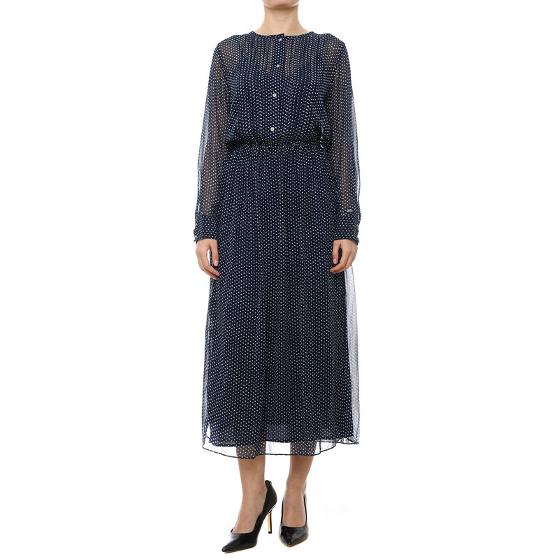 Ženska haljina Tommy Hilfiger Star Aop Pleat Midi Dress