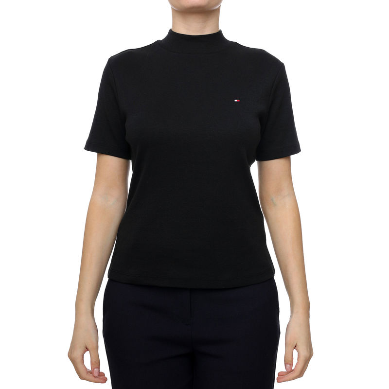 Ženska majica Tommy Hilfiger Slim Cody Crop Mock-Nk