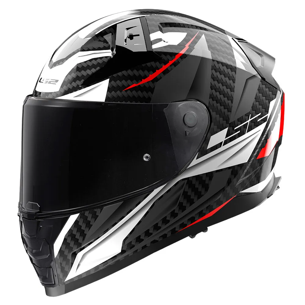 Moto kaciga LS2 Full Face FF811 VECTOR II CARBON SAVAGE crveno belo siva