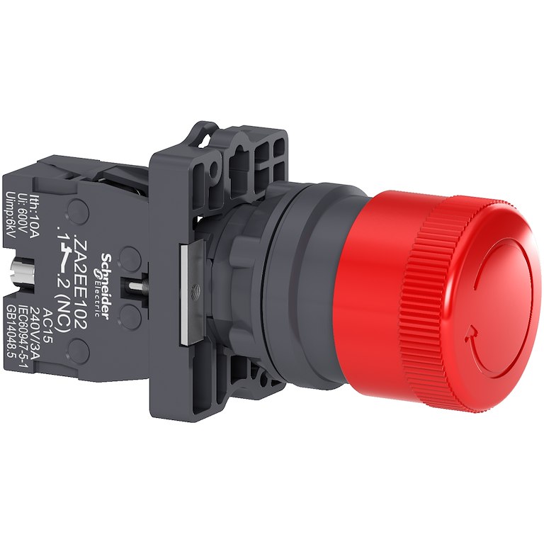 XA2ES442 E-STOP TASTER,TURN TO RELEASE,RED,1NC