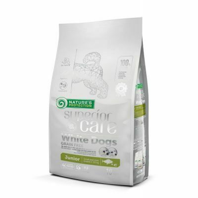 Natures Protection Superior Care Junior bela riba za male bele pse, Bez žitarica 1.5kg