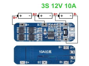 3S 12V 10A BMS zaštitni modul za Li-ion baterije Cena Srbija