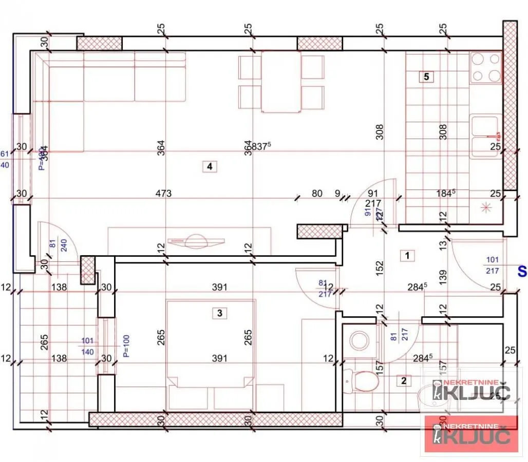 Prodaja, dvosoban stan, 50m2, Salajka, Novi Sad, Novi Sad