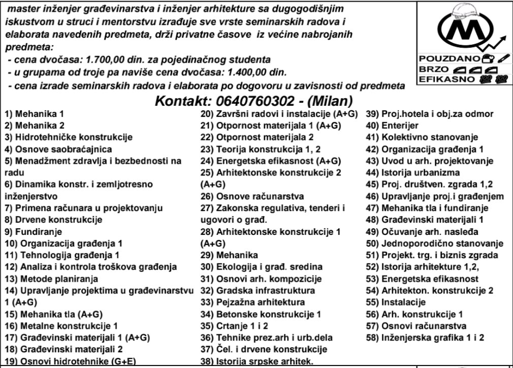 Izrada svih vrsta elaborata i seminarskih radova