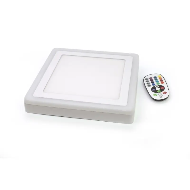 AURA-LIGHT LED Nadgradni panel, Kvadratni, 18W+6W RGBW, Beli