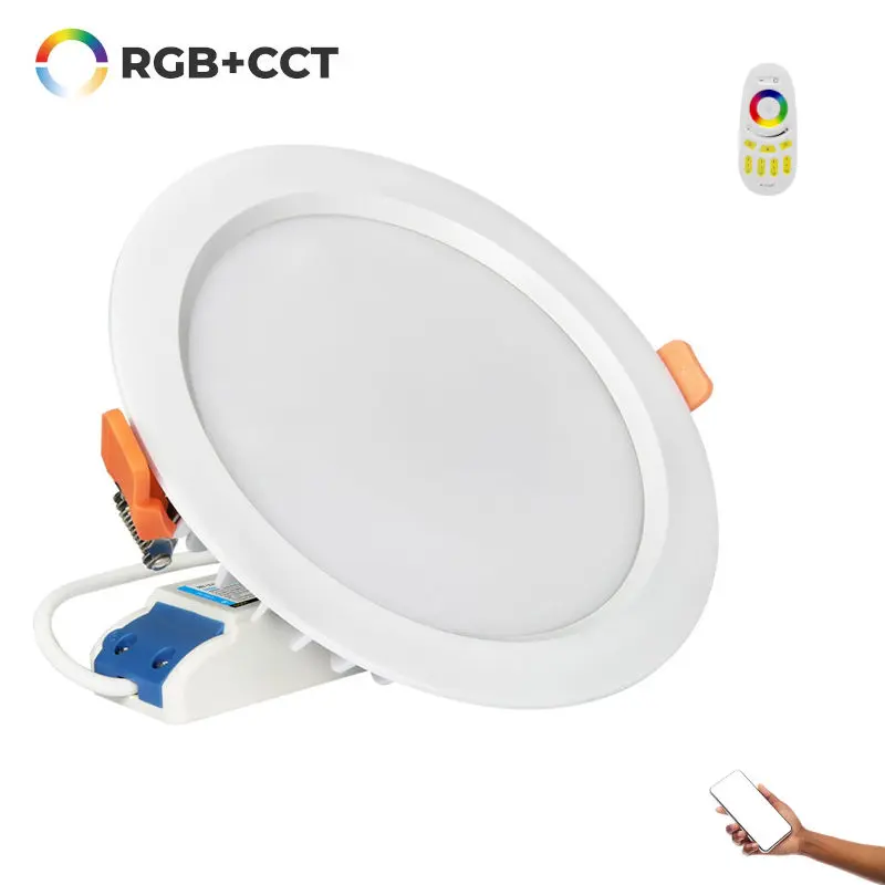 MI-LIGHT Ugradna lampa LED Downlight RGB CCT Miboxer FUT069, 15W, Vodootporna, Bela