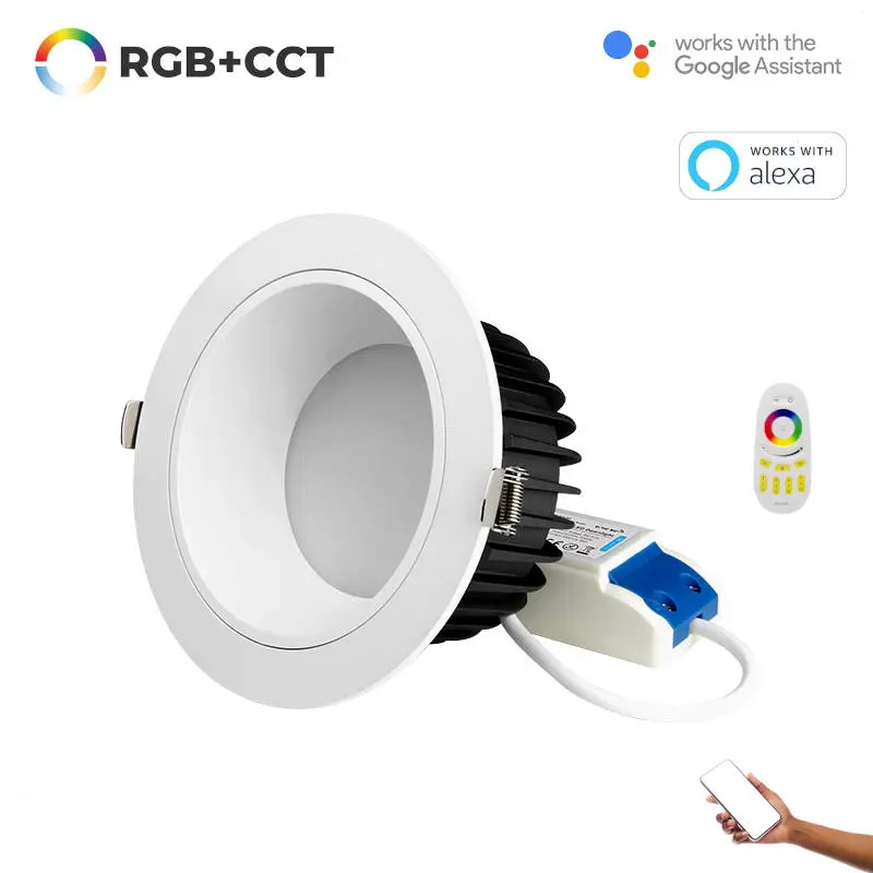 MI-LIGHT Ugradna lampa LED Downlight RGB CCT Miboxer FUT072, 18W, Bela