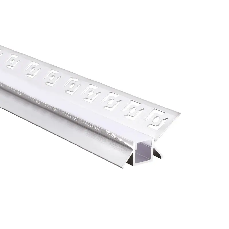 AURA-LIGHT Aluminijumski led profil za gips unutrašnji ugao, Ugradni LT120, Svetlosivi