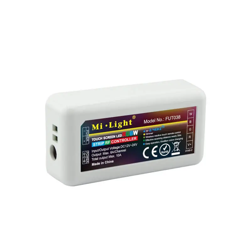 MI-LIGHT Kontroler za LED trake RGBW FUT038, 4 zone, 10A, 2.4GHz, Beli