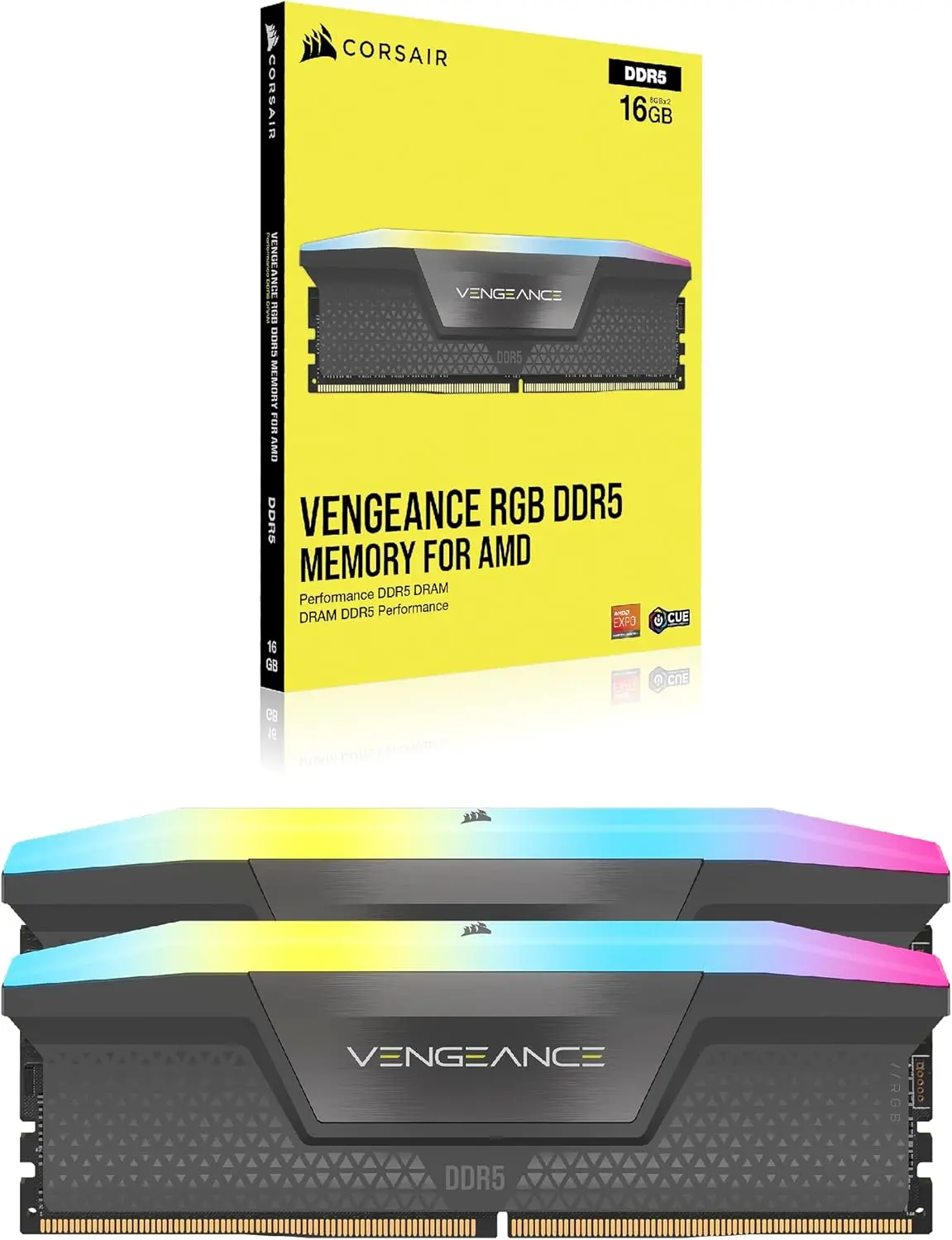 Corsair RAM memorija VENGEANCE 32GB(2X16GB)/DDR5/6000MHZ/CL36/1.4V/RGB/EXPO & XMP CMH32GX5M2E6000Z36