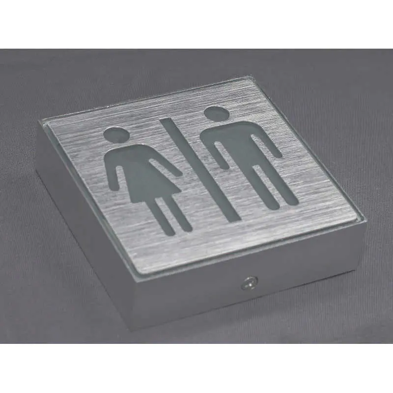 AURA-LIGHT Led znak za toalet LU-WC bl, Hrom