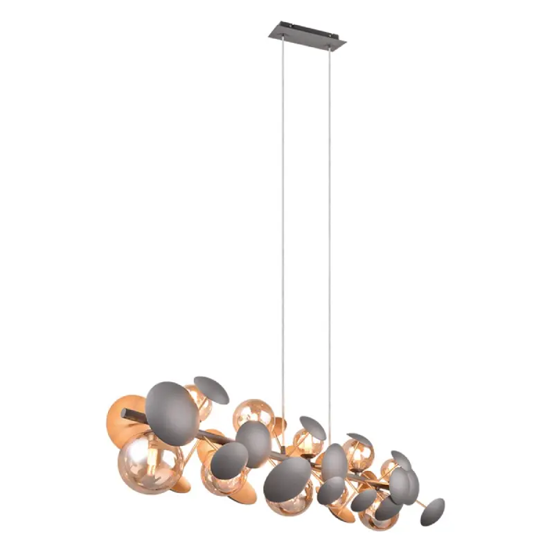 TRIO LIGHTING Visilica Bubble 10XG9, 317401042, Sivo-bronza