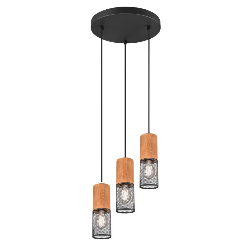 TRIO LIGHTING Visilica Tosh 3xE27, 304330332, Crno-bež