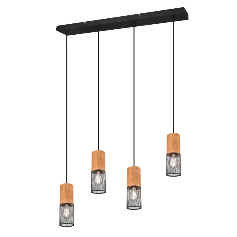 TRIO LIGHTING Visilica Tosh 4xE27, 304300432, Crno-bež