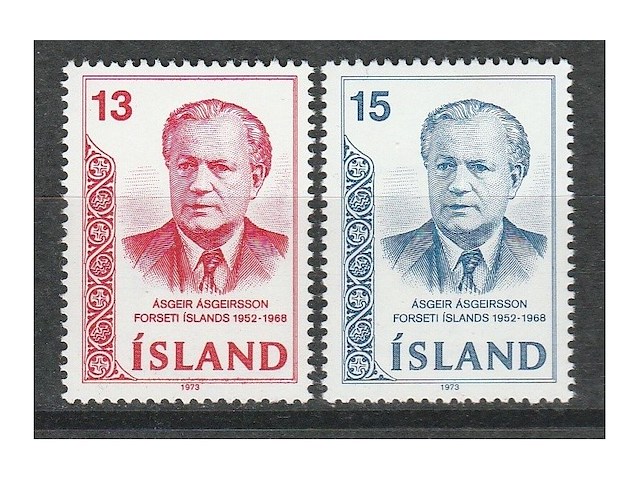 Iceland - 1973 - President Asgeir Asgeiersson - MNH