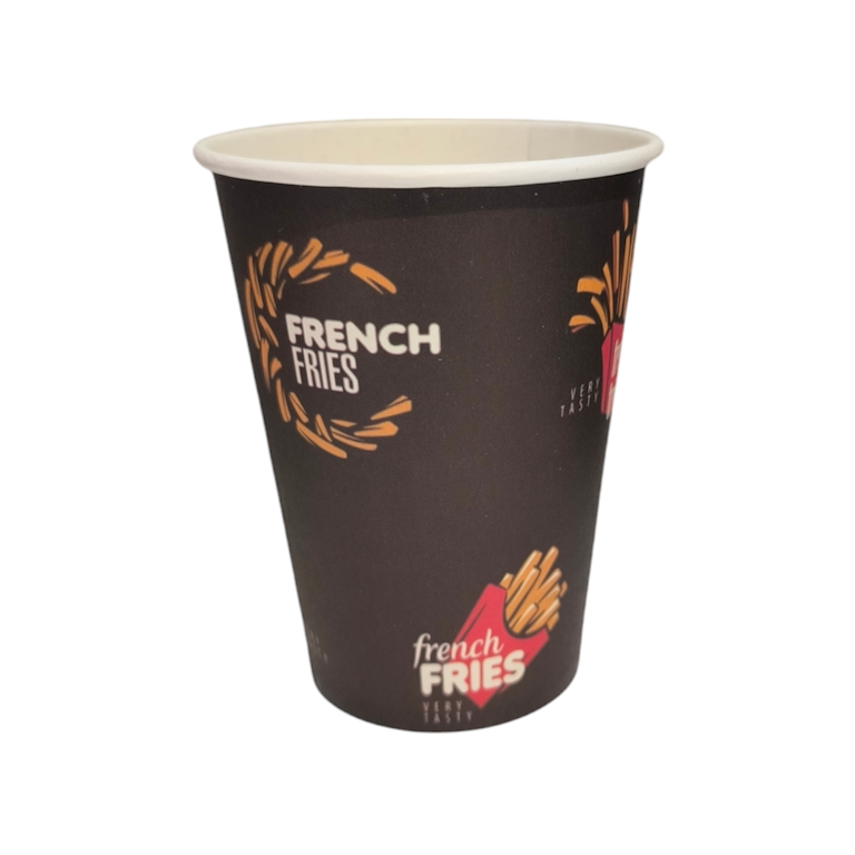 Papirna čaša 12oz pomfrit Fresh fries black