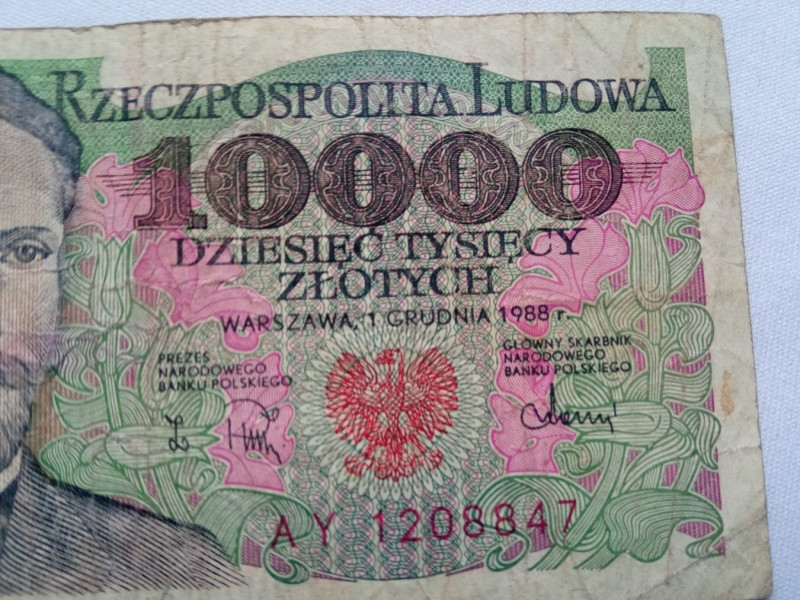 Пољска 10.000 злота,1988 год.ретко