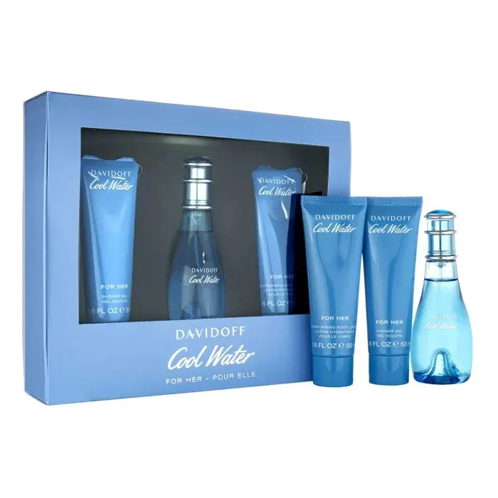 DAVIDOFF ŽENSKI POKLON SET COOL WATER LADIES (EDT 50ML + BODY LOTION 50ML + SHOWER GEL 50ML )