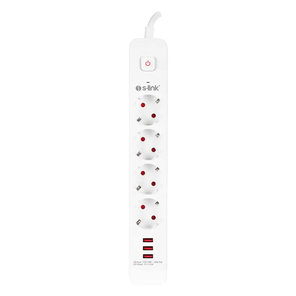 S-LINK Produžni kabl SPG403U 4 utičnice 3x USB 1.5M 16637