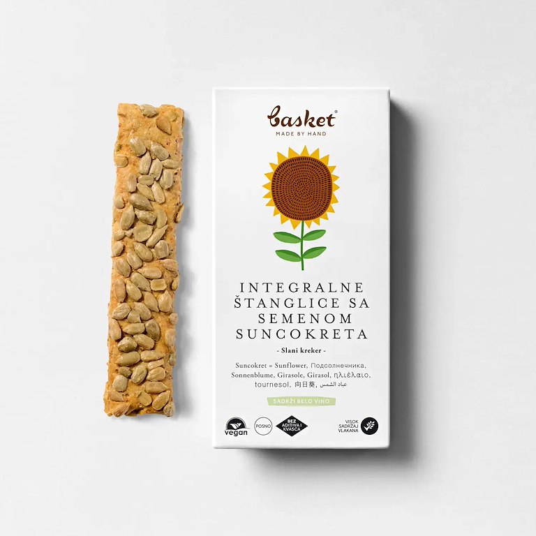 BASKET Štanglice sa semenom suncokreta, Integralne, 100g