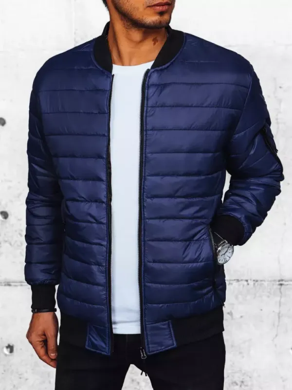 KURTKA MĘSKA PIKOWANA BOMBER JACKET GRANATOWA DSTREET
