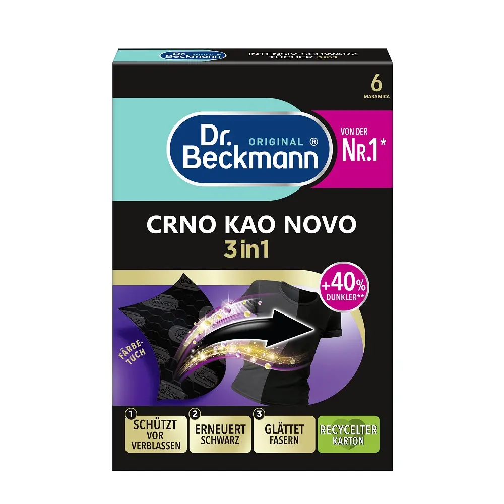 DR.BECKMANN Maramice za osvezavanje boja Crno kao novo, 6 maramica