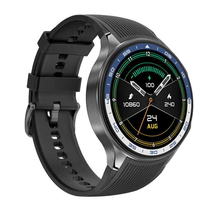 Smart watch DT Watch X crni (crna silikonska i braon kozna narukvica)