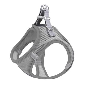 REFLECTIVE CAT/DOG HARNESS WITH LEASH - L - LINEN GREY