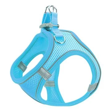 REFLECTIVE CAT/DOG HARNESS WITH LEASH - L - SKY BLUE