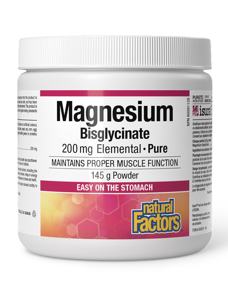 Magnesium Bisglycinate Pure 200 mg, Natural Factors, 145 g