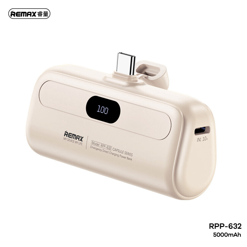 Univerzalna Back Up Baterija prenosiva baterija REMAX Capsule series RPP-632 2A Type C 5000mAh bela