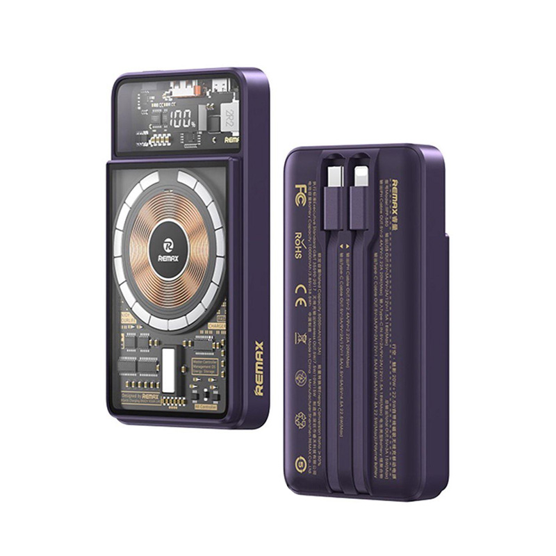 Univerzalna Back Up Baterija prenosiva baterija REMAX Phantom Series RPP-580 PD 20W+QC 22.5W 10000mAh ljubicasti