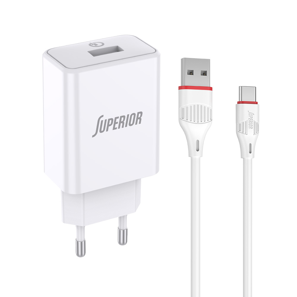 Kucni punjac Superior SU-P101 Fast QC3.0 18W 3A Type C beli (MS)