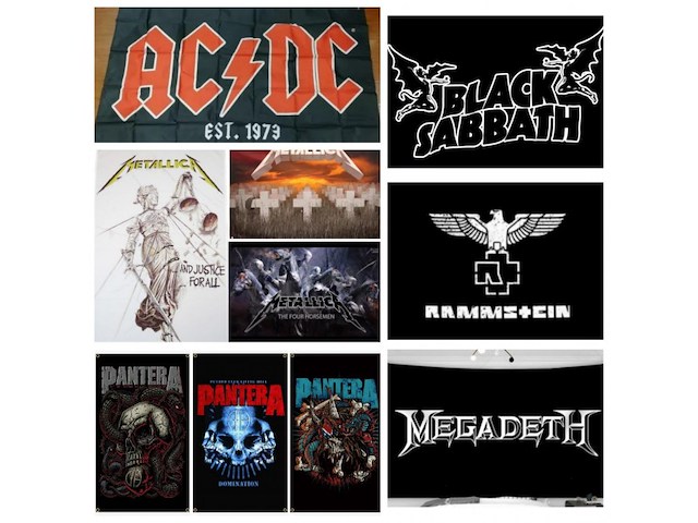 Metallica,ACDC,Pantera,Rammstein,Black Sabbath,Megadeth