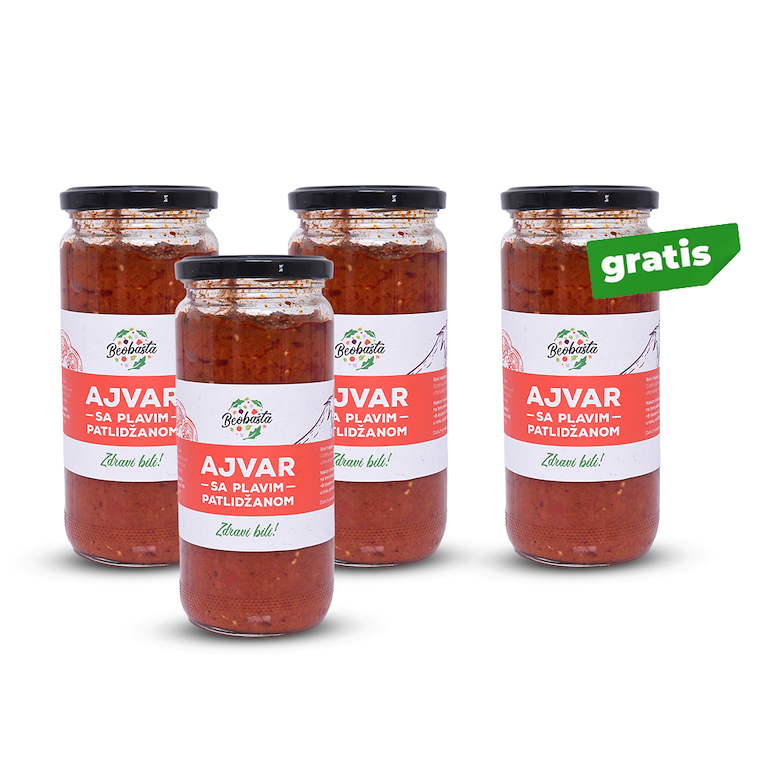 DOMAĆI AJVAR SA PATLIDŽANOM 3+1 GRATIS