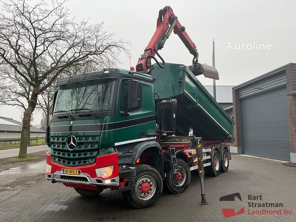 Mercedes-Benz Arocs 4142 8x8 Euro 6 Met 2 zijden kipper en Palfinger Q170Z95TR kiper