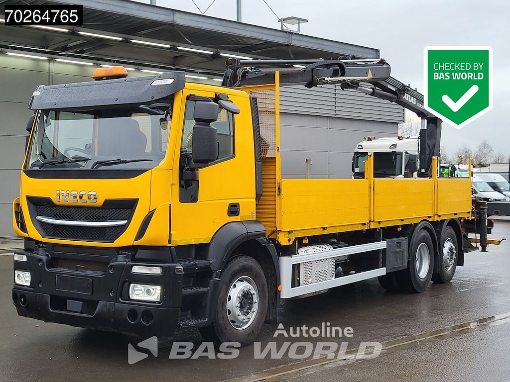 IVECO Stralis 310 6X2 RHD! Lift+Lenkachse Atlas 135.2VE-A11 Kran Crane kamion s ravnom platformom