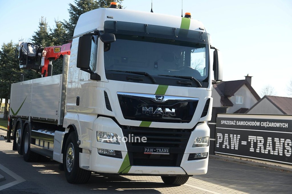 MAN TGX 26.510 //* 2020 *// PALFINGER 20.501 TEC // PRZEB 362 TYŚ / kamion s ravnom platformom