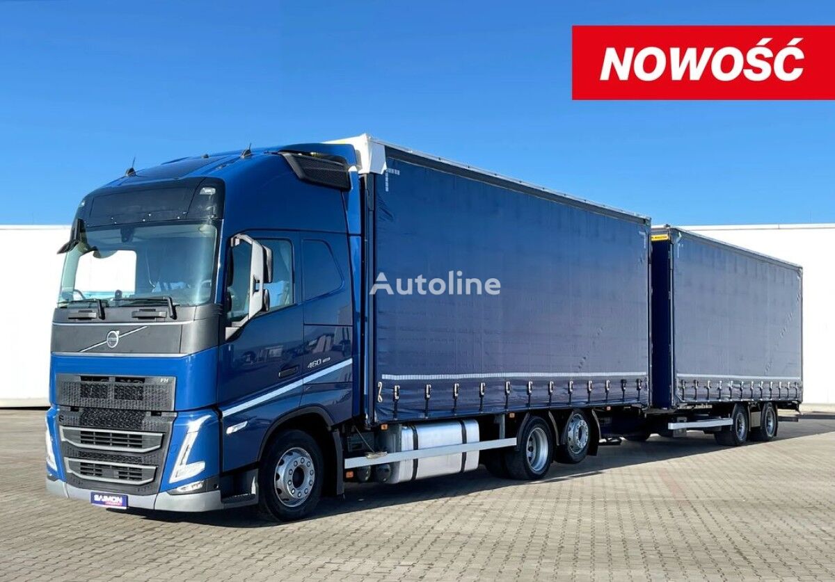 Volvo FH 460 / ZESTAW TANDEM 120M3 / PRZEJAZDOWY / SALON PL kamion sa klizna zavesa cerada + prikolica sa kliznom ceradom